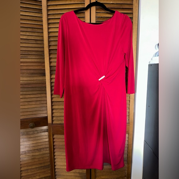 Glamour | Dresses | Glamour Vibrant Red Long Sleeve Dress | Poshmark